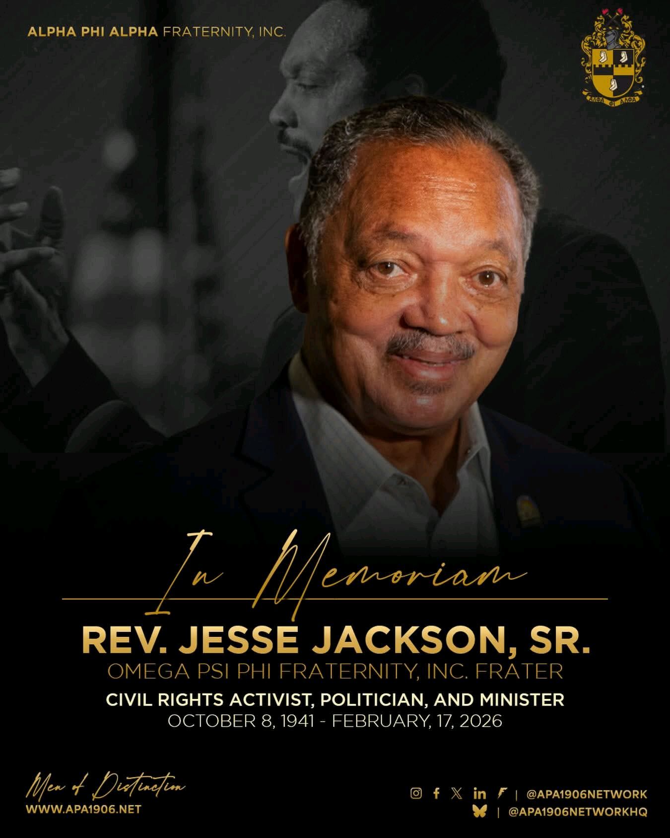 Alpha Phi Alpha Fraternity Inc. mourns the loss of Rev. Jesse Jackson ...